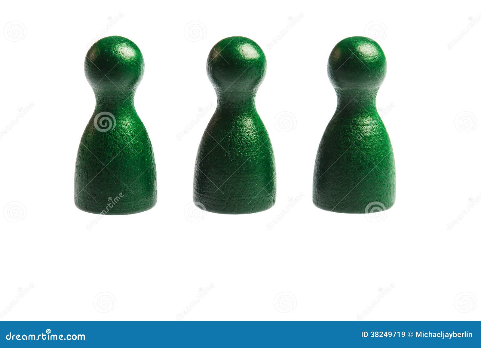 Three Green Pawn Game Figures Stock Image - Image of white, leisure ...