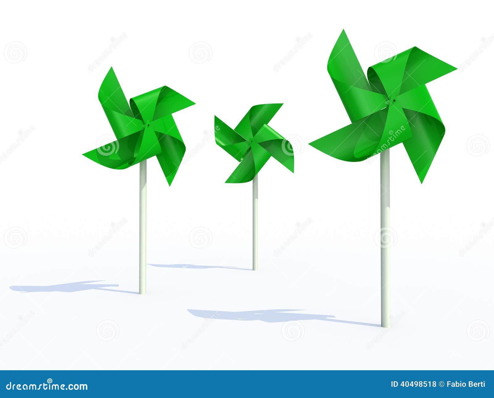 Green Pinwheel Made With Paper Vector Illustration On Light Background ...