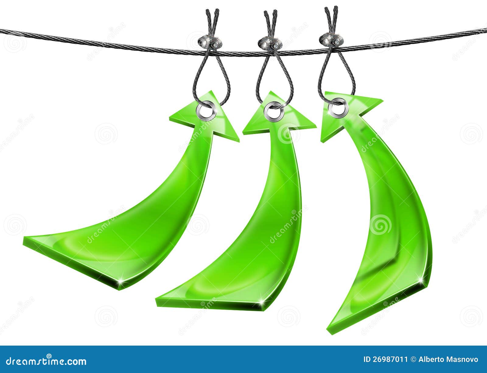 Three Green Positive Arrows Stock Illustration - Illustration of invest ...