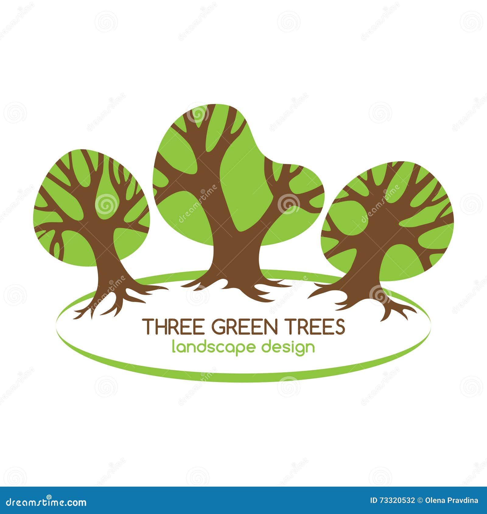 Three Green Trees Logo for Landscaping. Stock Vector - Illustration of ...