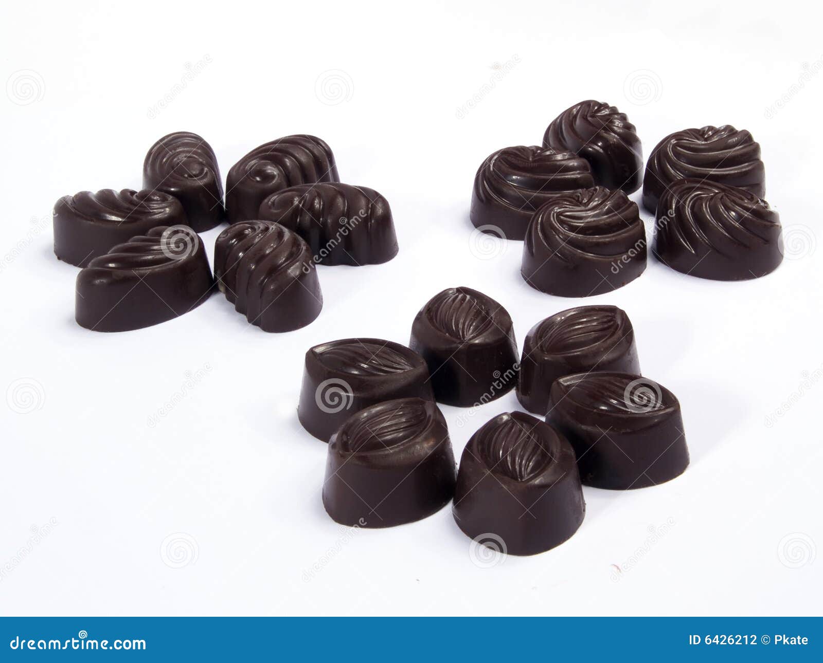 Three Groups of Chocolates 3 Stock Photo - Image of dessert, truffle ...