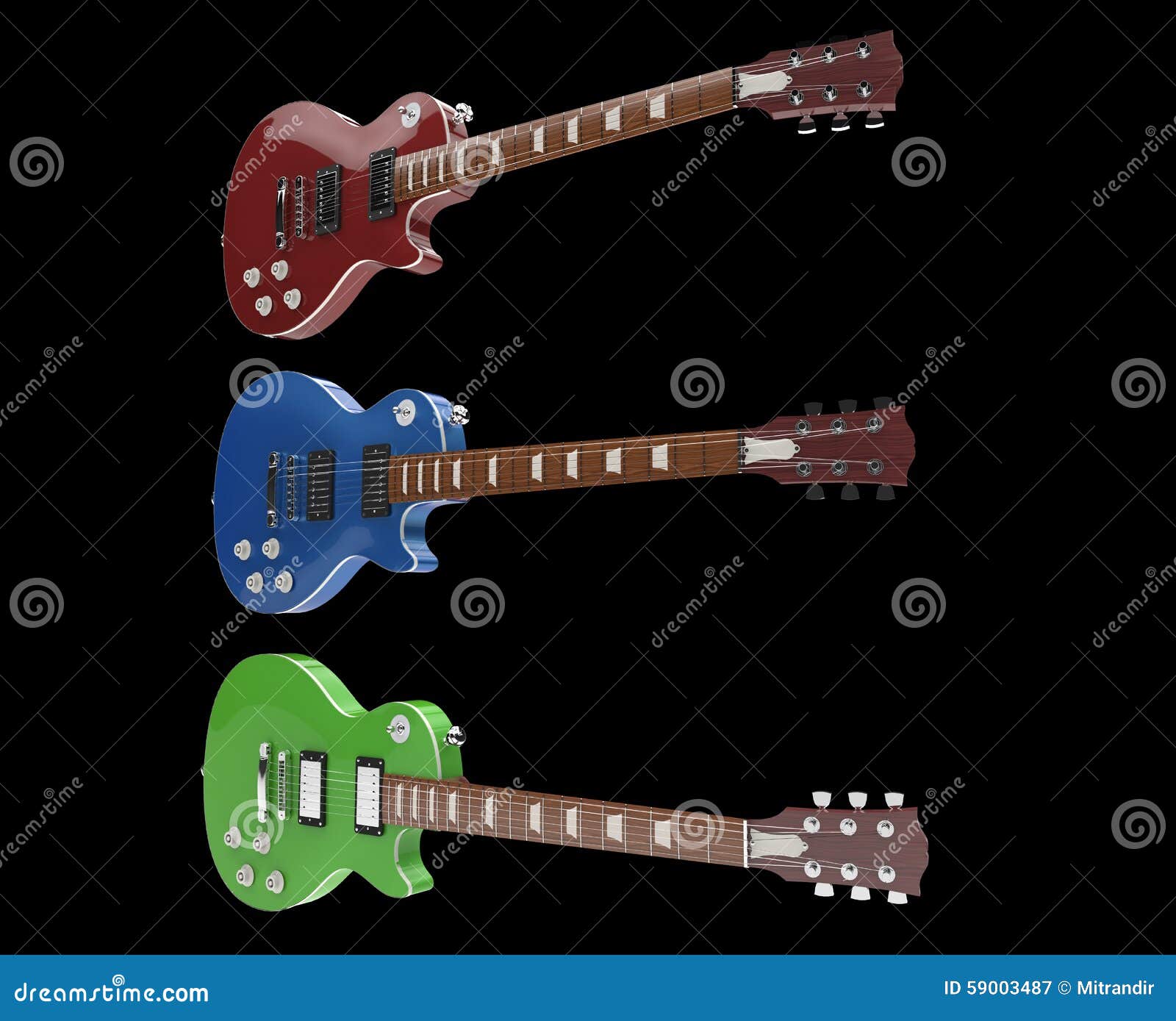 Three Guitars stock illustration. Illustration of concert - 59003487