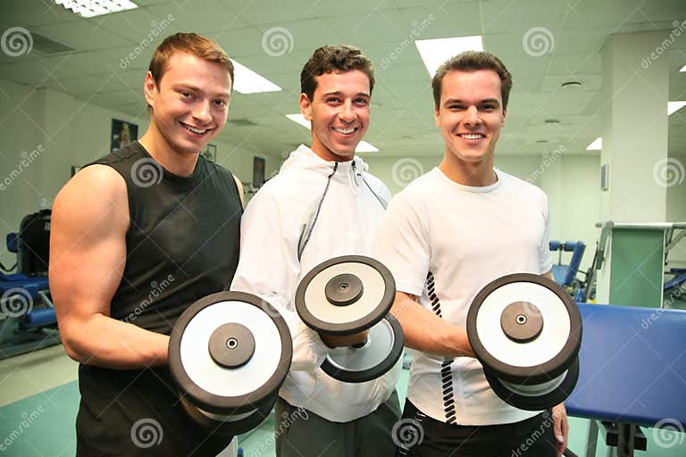 Three gym men stock image. Image of people, muscular, health - 2238681
