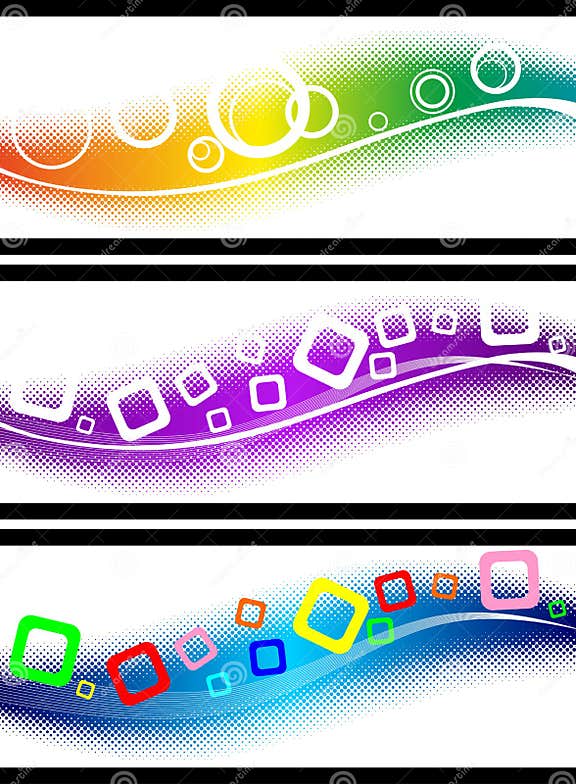 Three Halftone Design Elements Stock Vector - Illustration of strips ...