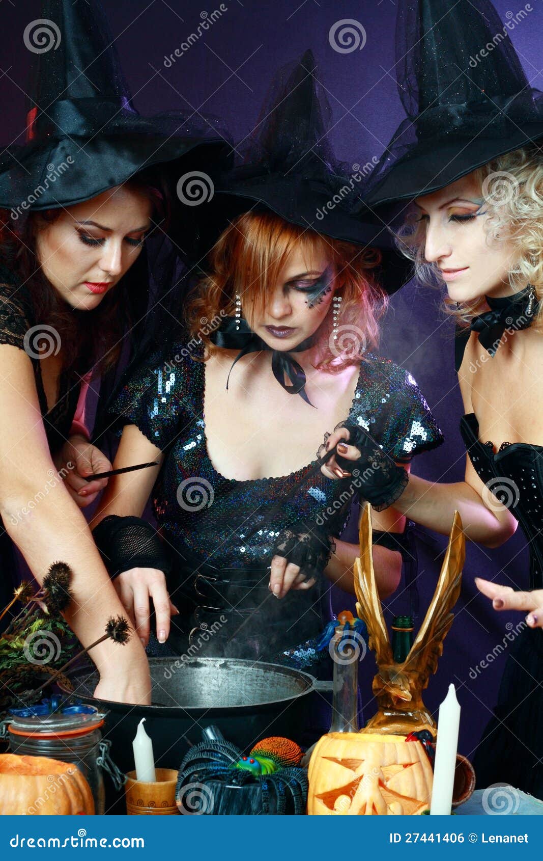 Three halloween witches stock photo. Image of mystical - 27441406