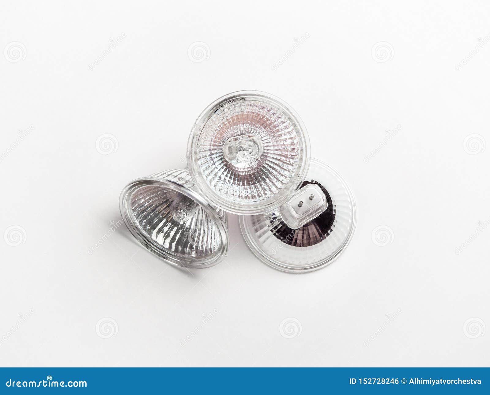 Three Halogen Bulbs for Suspended Ceiling Stock Photo - Image of ...