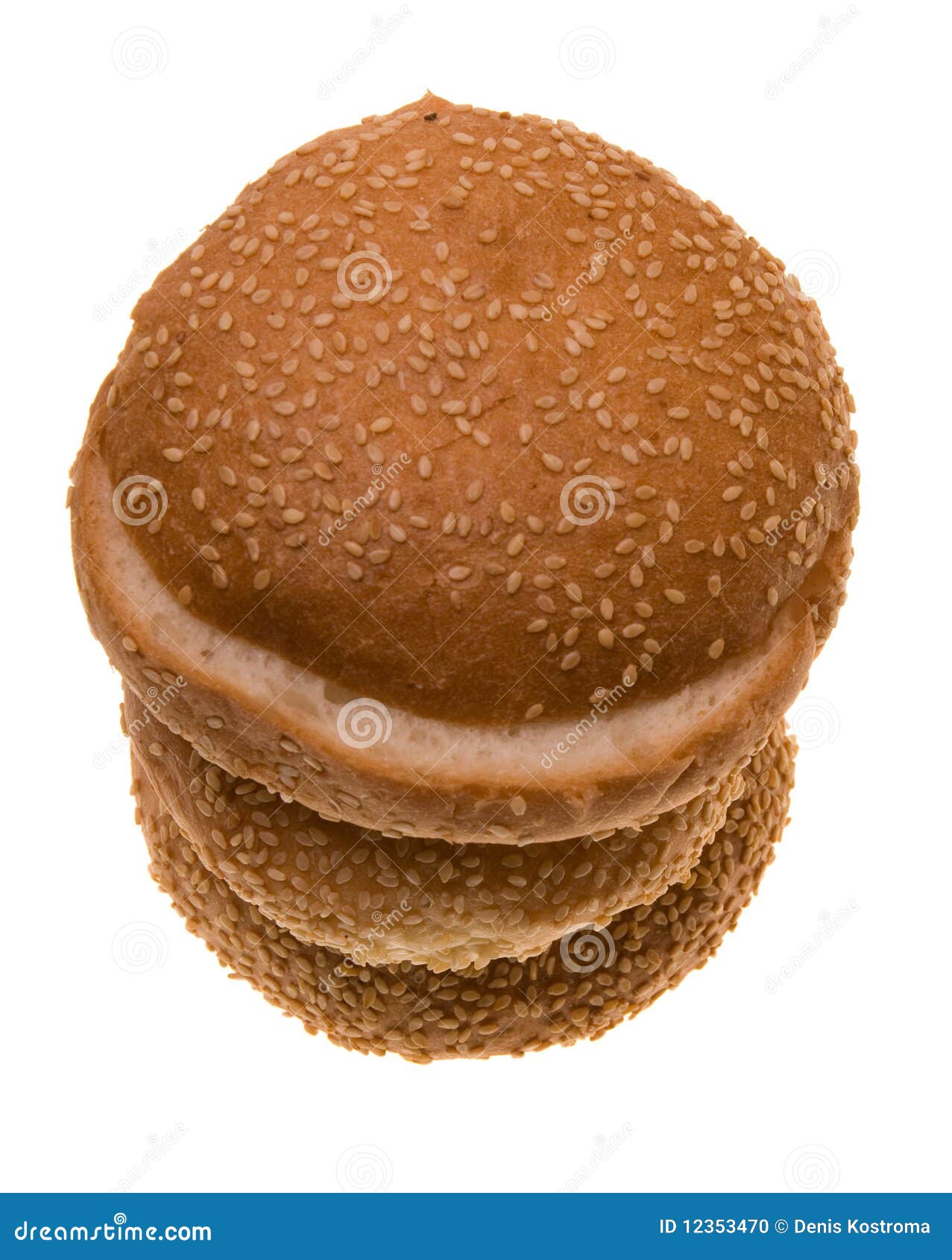 Three hamburger buns stock photo. Image of meal, bread - 12353470