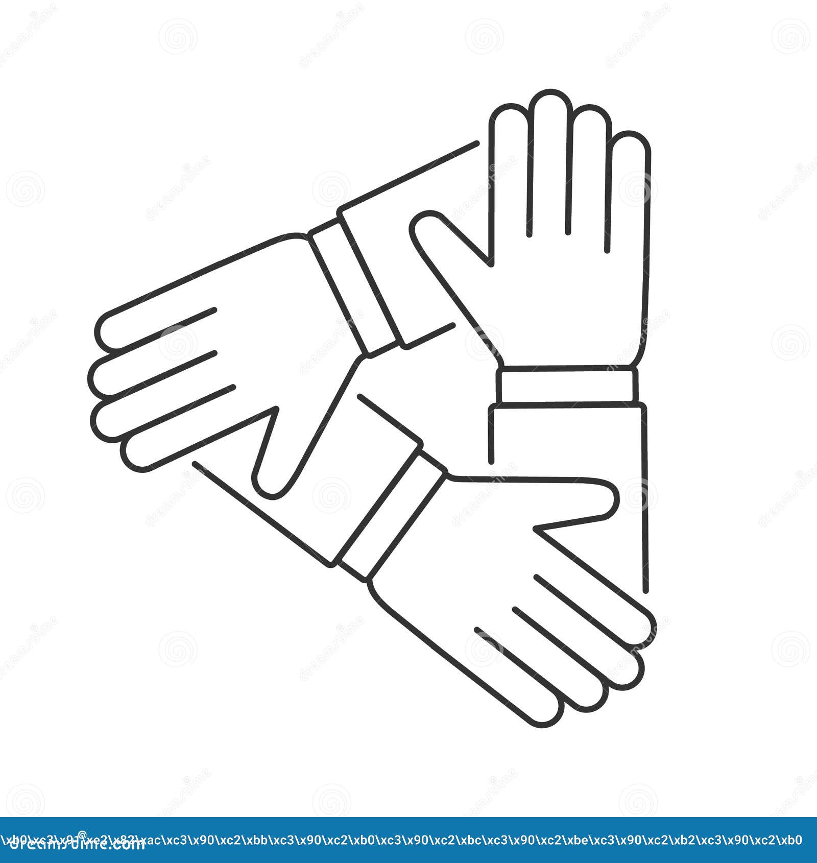 Three Hand Vector Icon, Teamwork Symbol. Simple, Flat Design for Web or ...