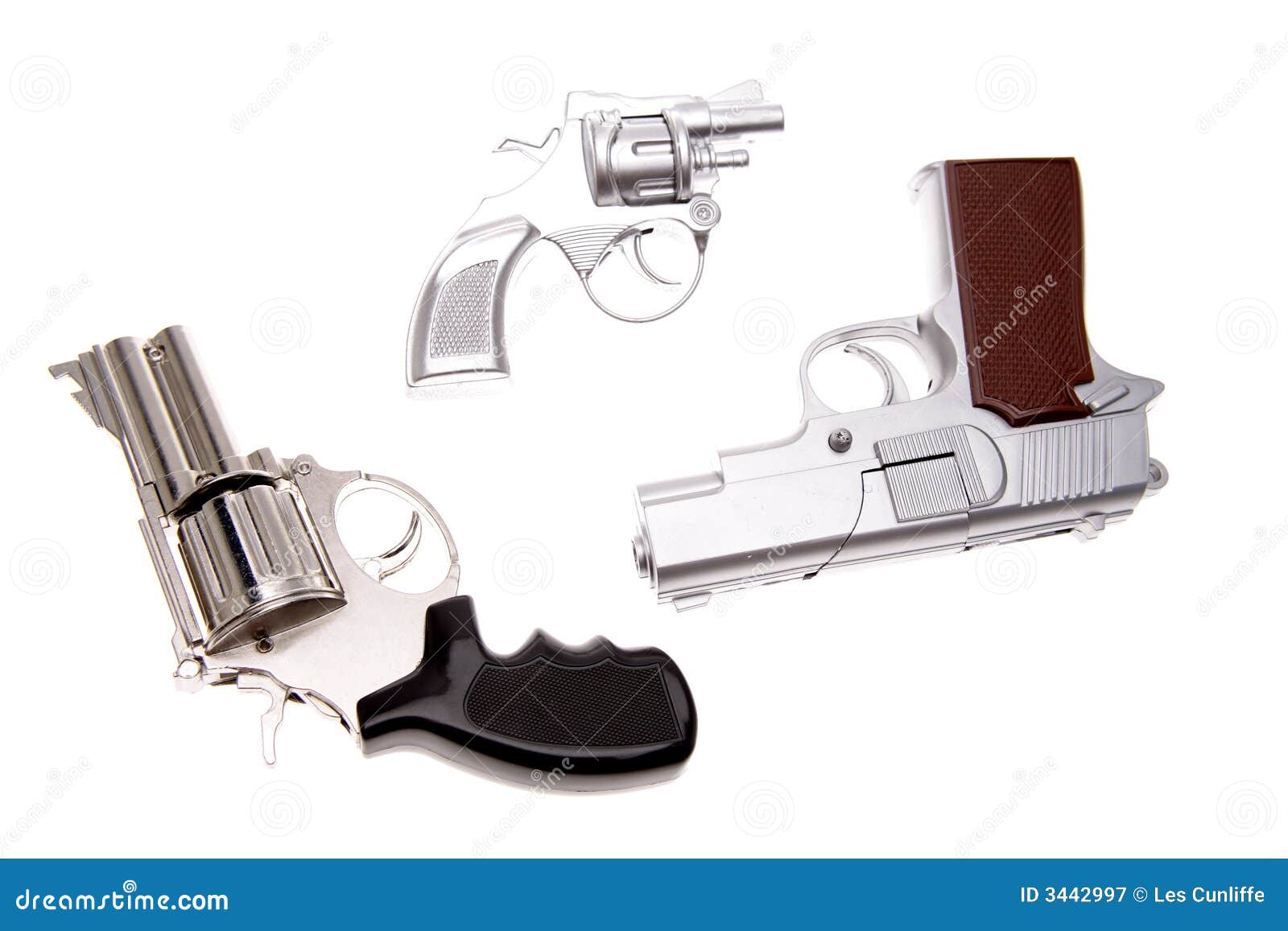 Three handguns stock image. Image of pistols, weapons - 3442997