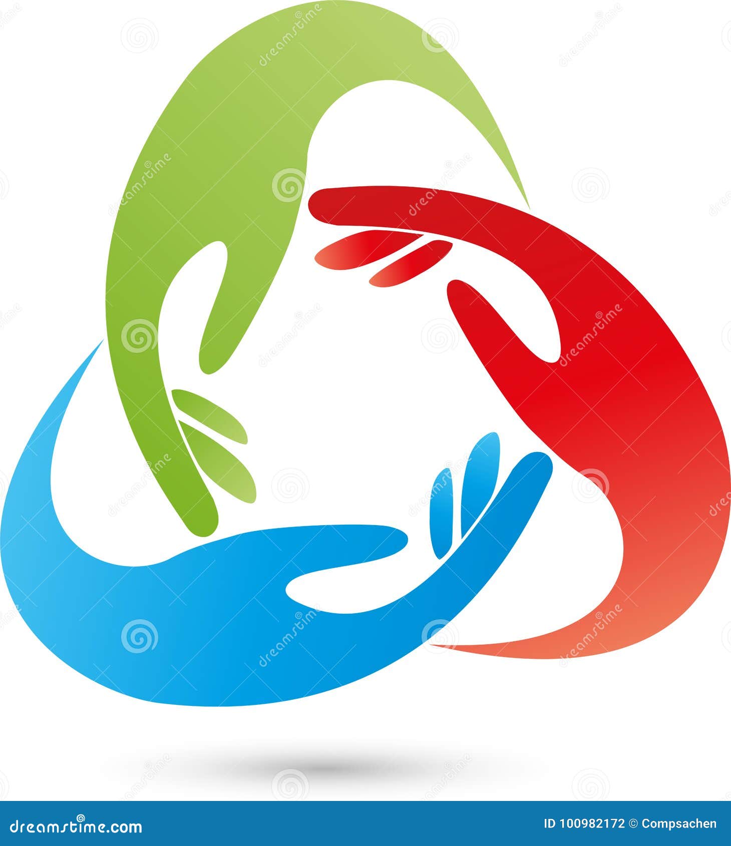 Three Hands Of Different Skin Colors Hold The Globe. Concept Of Peace ...