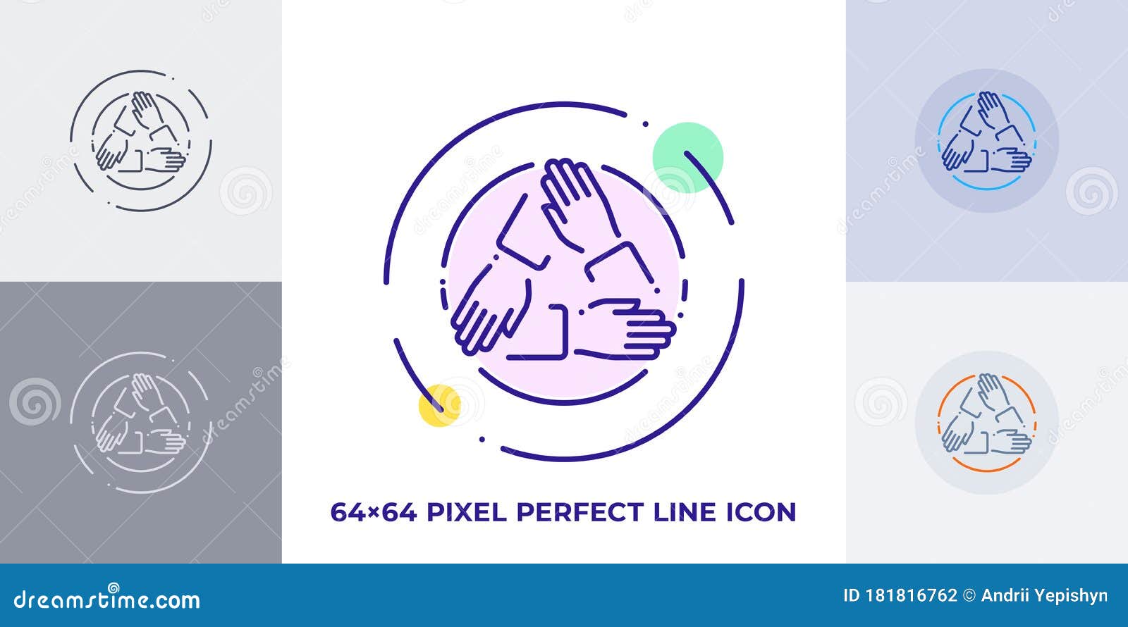 Three Hands Holding Each Other Line Art Vector Icon. Outline Symbol of ... Three Hands Holding Each Other Line Art Vector Icon. Outline Symbol of ...