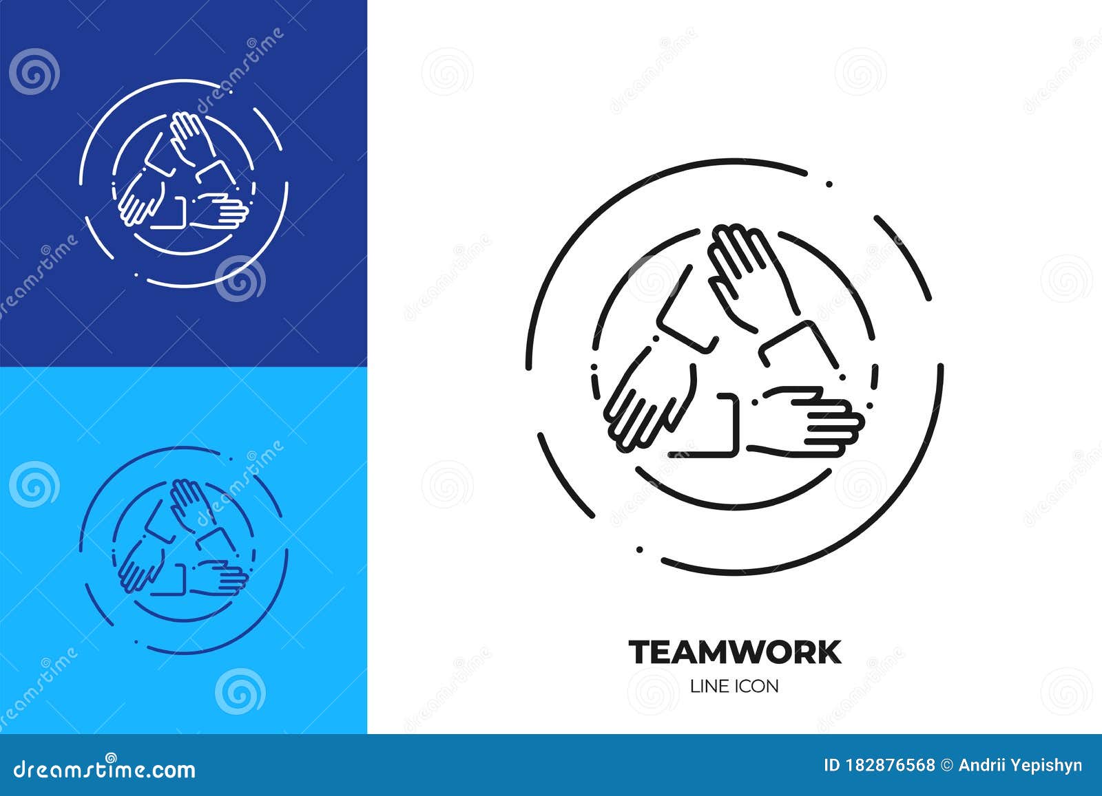 Three Hands Holding Each Other Line Art Vector Icon. Outline Symbol of ... Three Hands Holding Each Other Line Art Vector Icon. Outline Symbol of ...