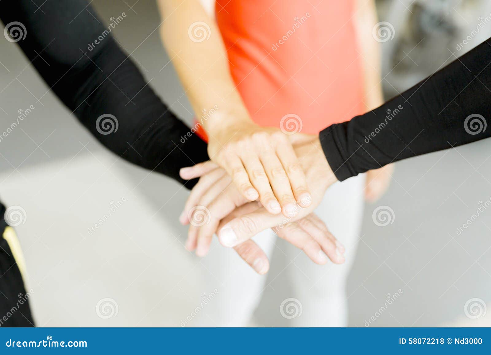 Three Hands Touching Representing Teamwork Stock Photo - Image of ...
