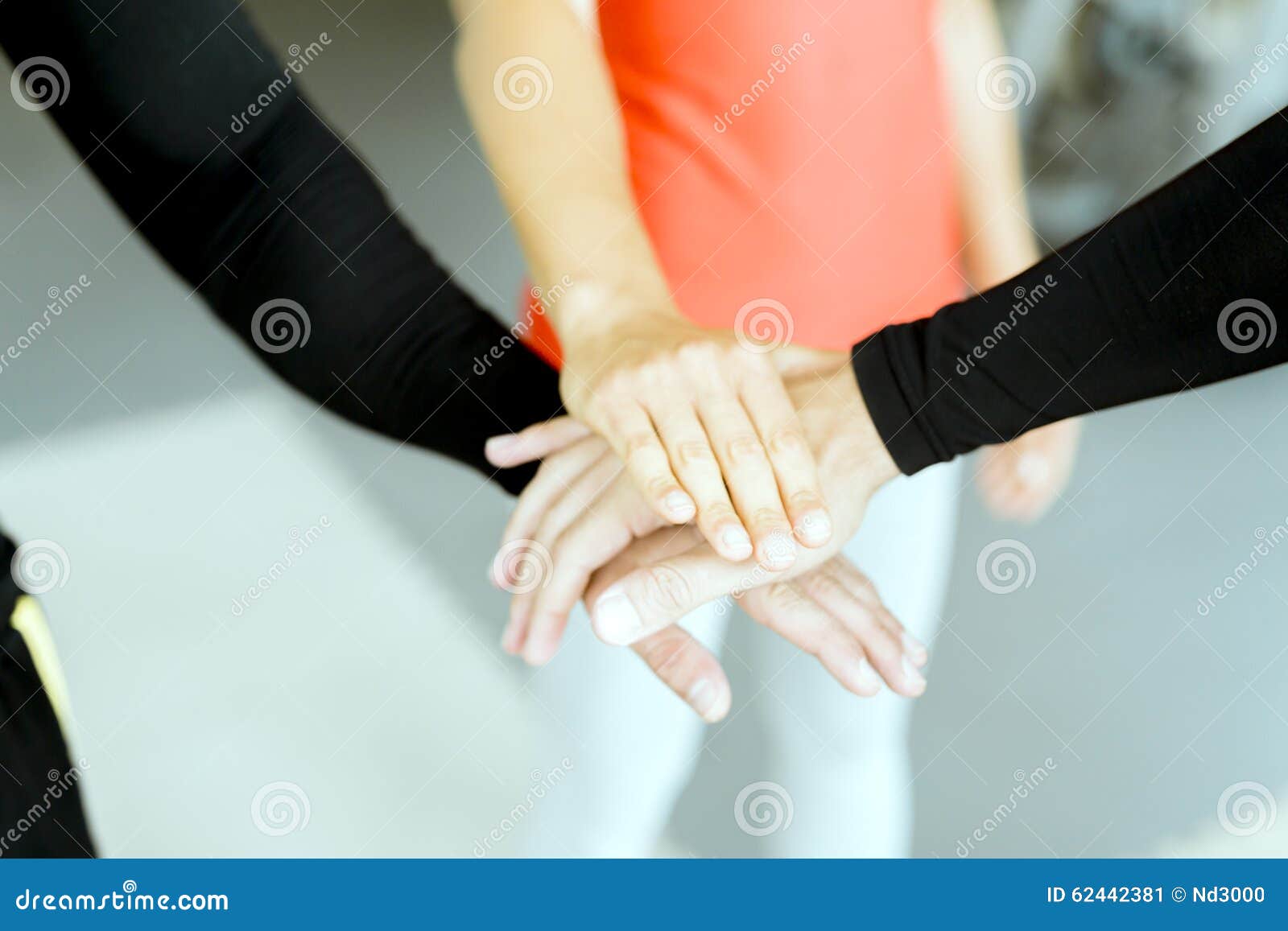 Three Hands Touching Representing Teamwork Stock Image - Image of ...