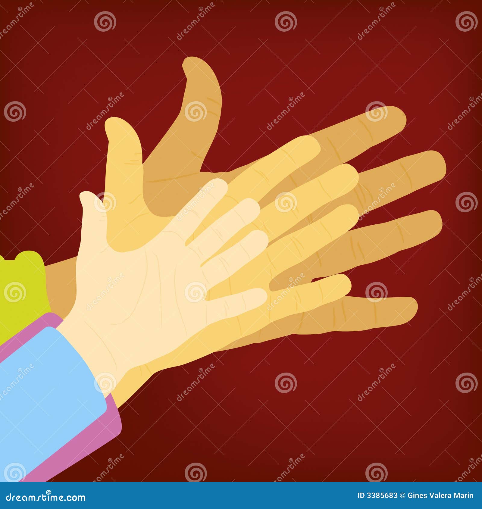 Three hands (vector) stock vector. Illustration of vector - 3385683