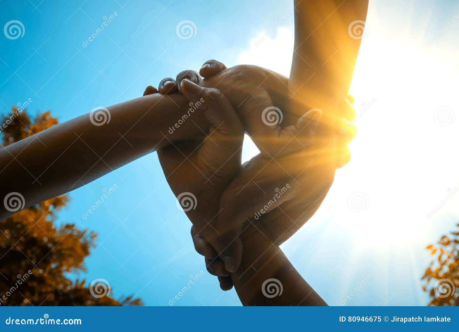 Three Hands Were a Collaboration Concept of Teamwork Stock Image ...
