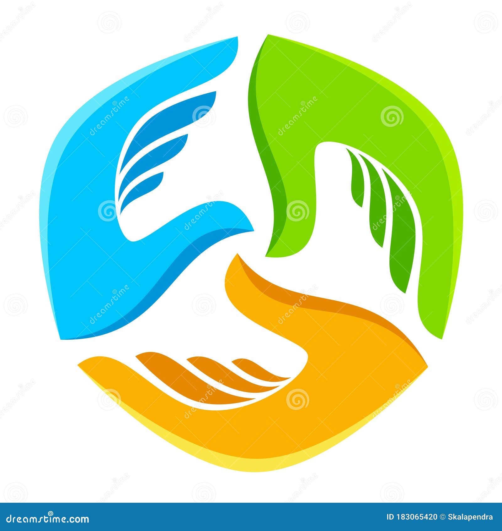 Three hands stock vector. Illustration of helping, company - 183065420