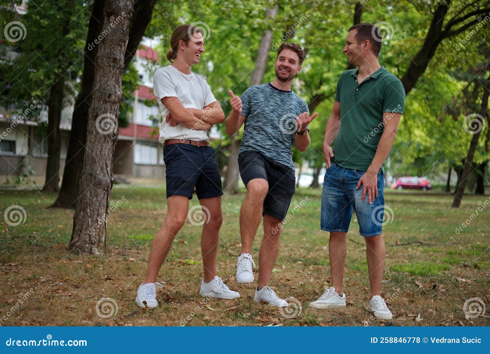 Three Handsome Young Men Having Fun Stock Photo - Image of casual ...