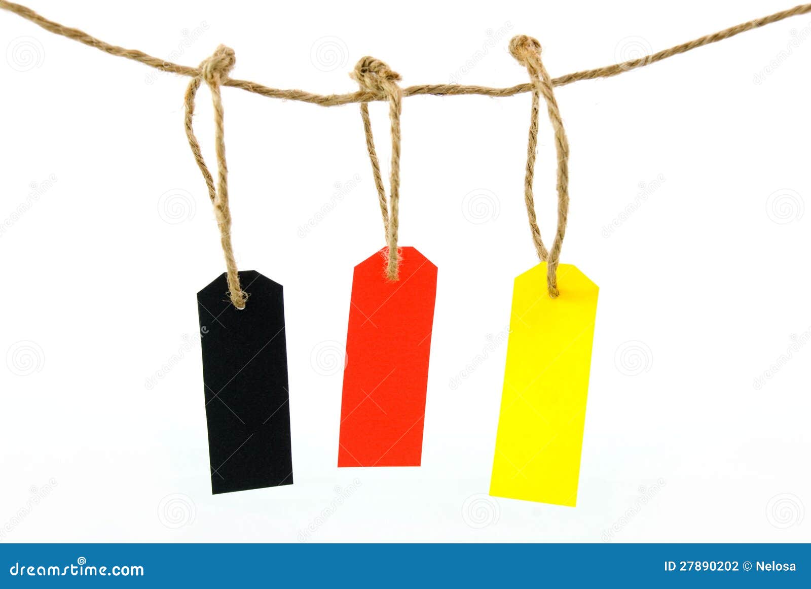 Three hanging labels stock photo. Image of yellow, promotion - 27890202