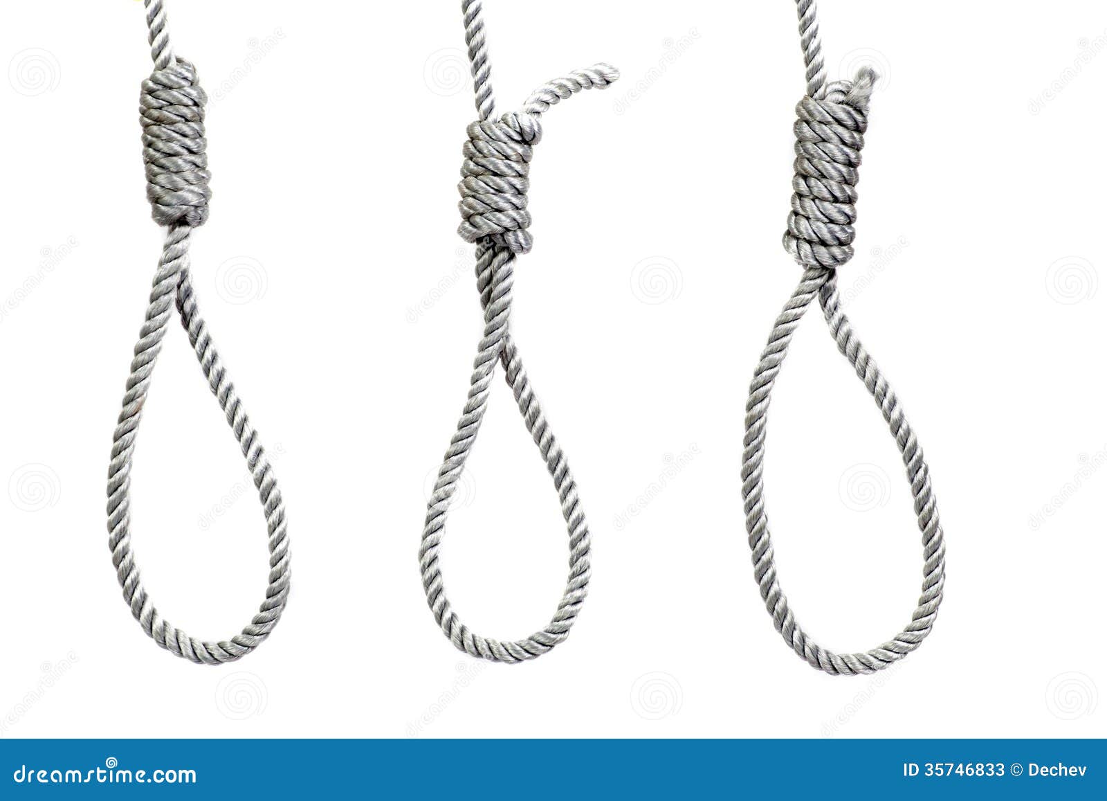 Three hanging noose ropes stock image. Image of hemp - 35746833