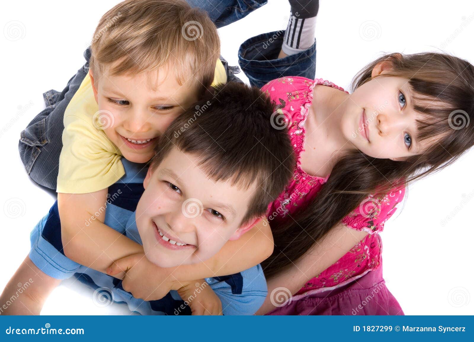 Three Happy Children stock image. Image of cute, bright - 1827299