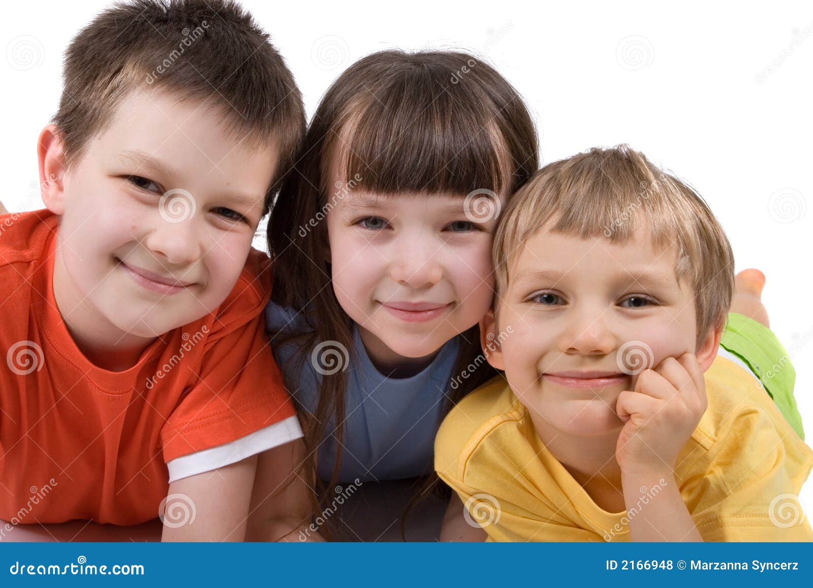 Three Happy Children stock photo. Image of male, grin - 2166948