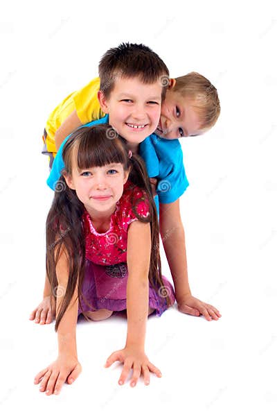Three Happy Children stock image. Image of play, kids - 3721651