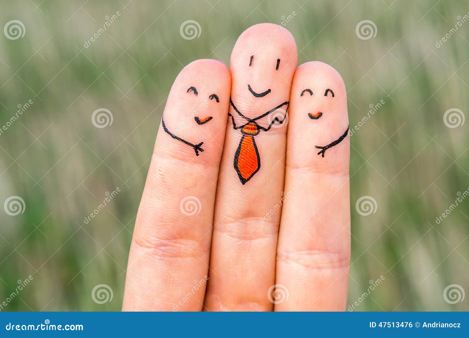 Happy Fingers Couple In Love With Painted Smiley Royalty-Free Stock ...