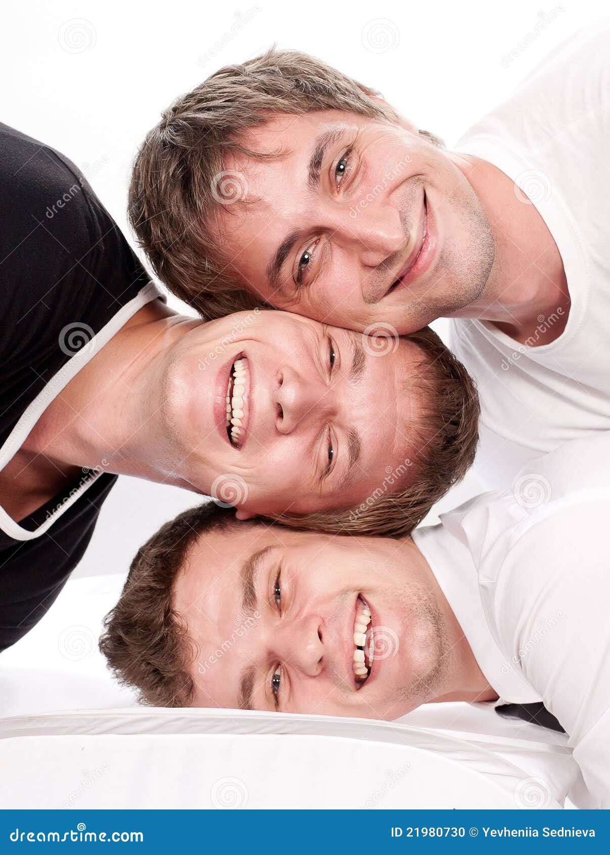 Three Happy Friends Having Fun On A White Stock Photo - Image of ...