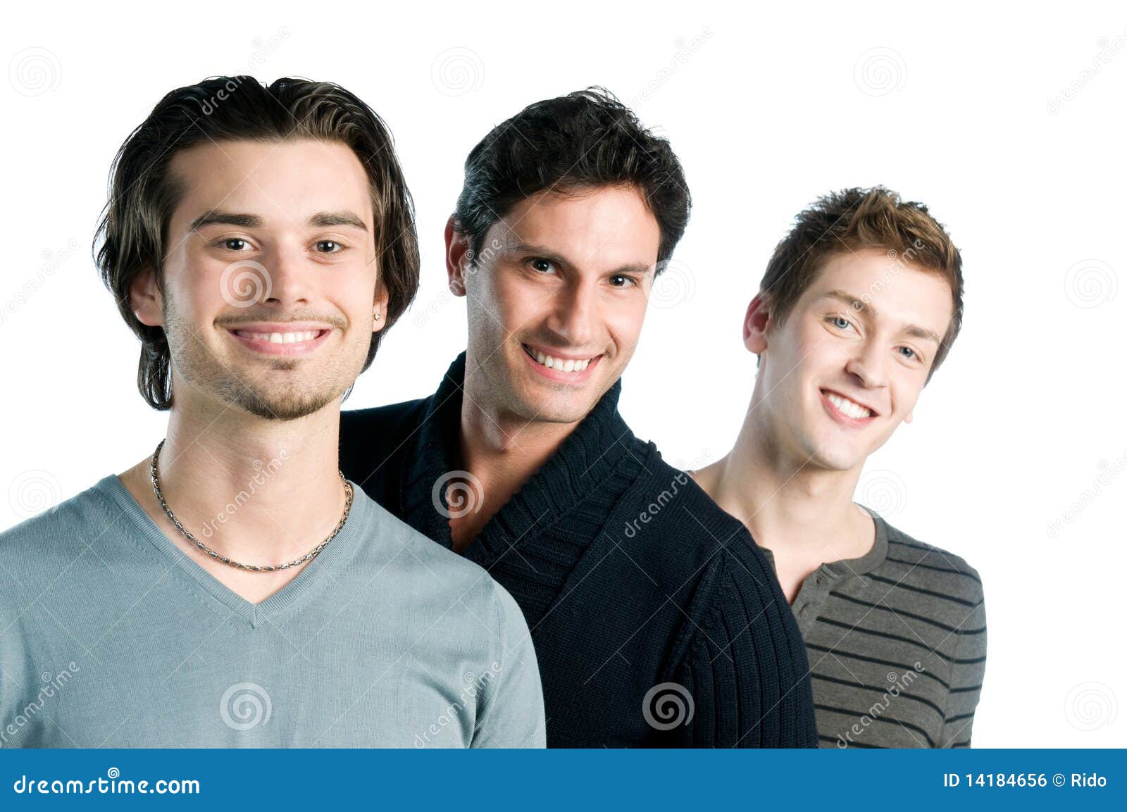 Three Happy Friends Standing Together Stock Photo - Image of happiness ...