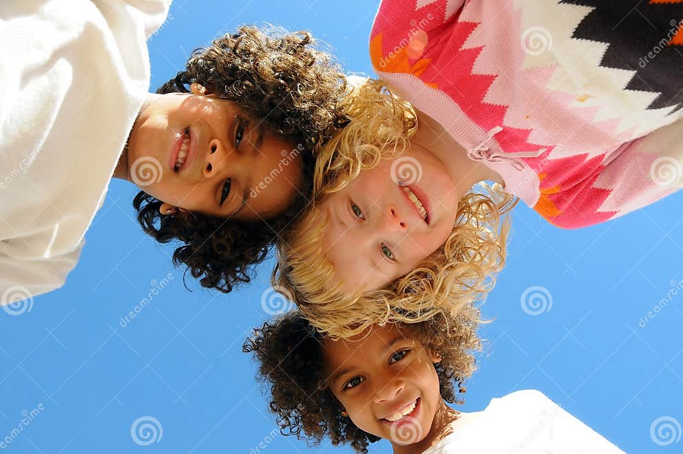 Three Happy Girls stock photo. Image of expressions, happiness - 7864790