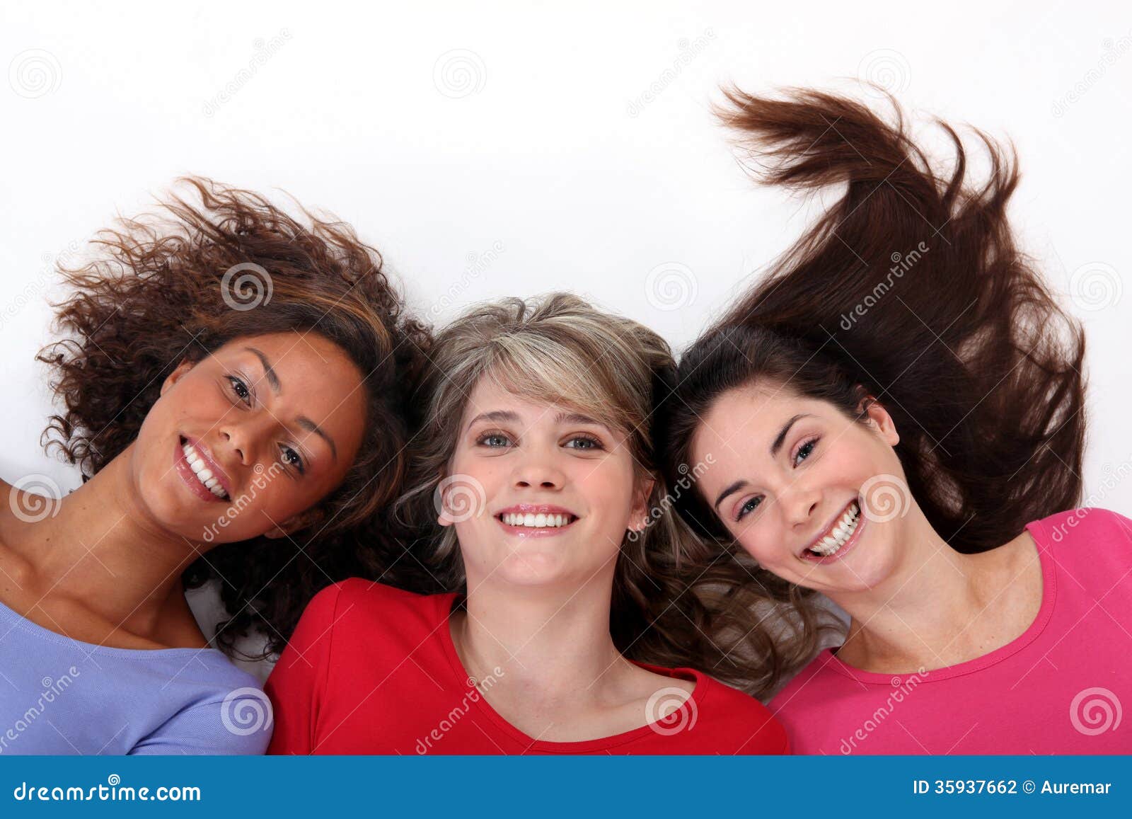 Three happy girls stock photo. Image of skin, face, portrait - 35937662