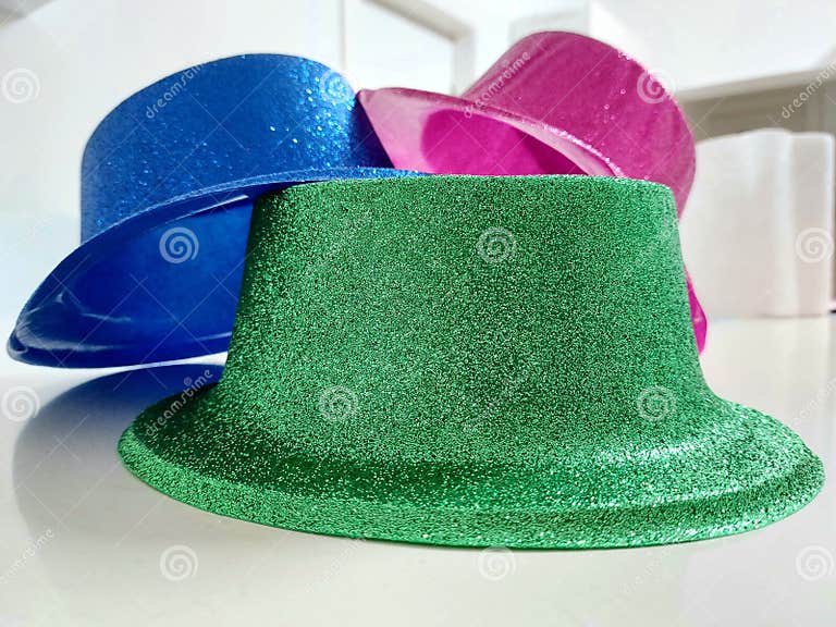 Three happy hats stock image. Image of happy, colors - 221498783