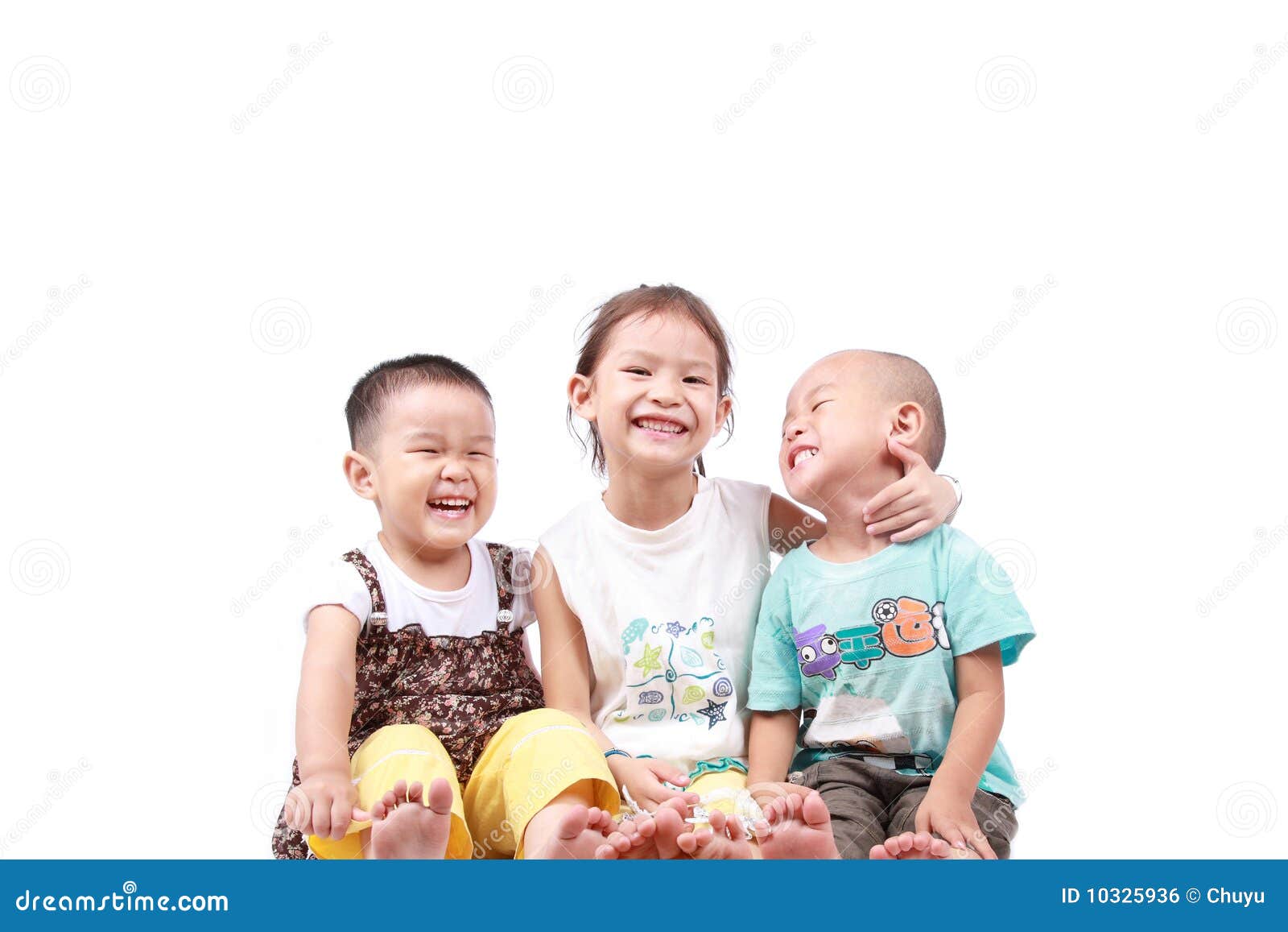 Three happy kids stock photo. Image of childhood, happy - 10325936