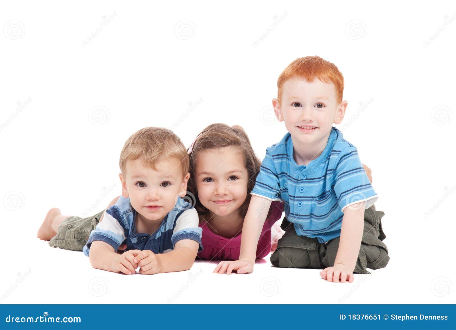 Three happy kids stock image. Image of caucasian, brunette - 18376651
