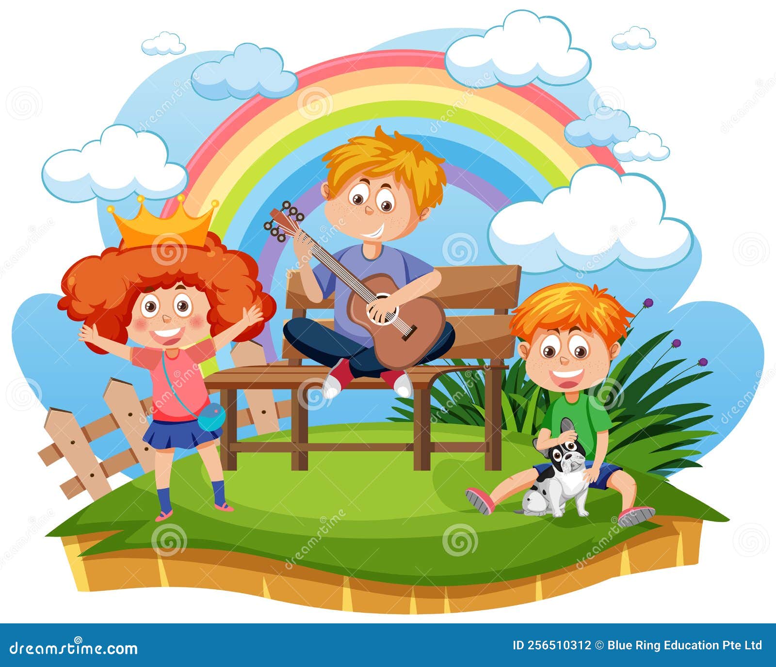 Three Happy Kids Cartoon Character Stock Vector - Illustration of ...