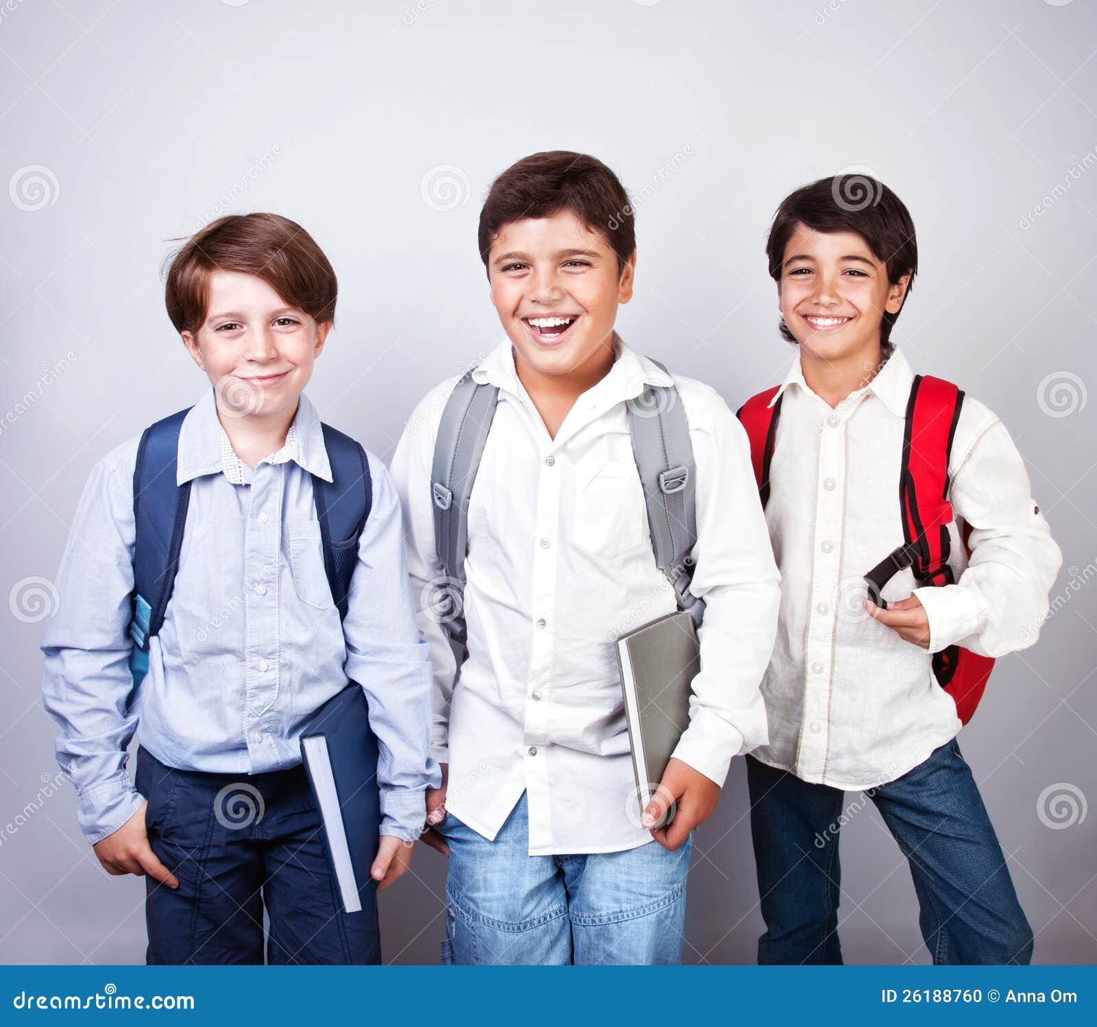 Three happy schoolboys stock photo. Image of little, cute - 26188760
