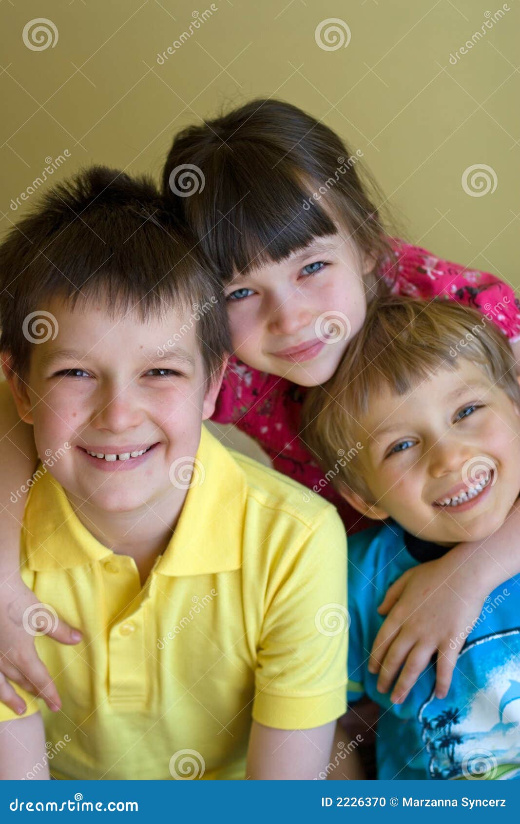Three happy siblings stock photo. Image of buddies, funny - 2226370