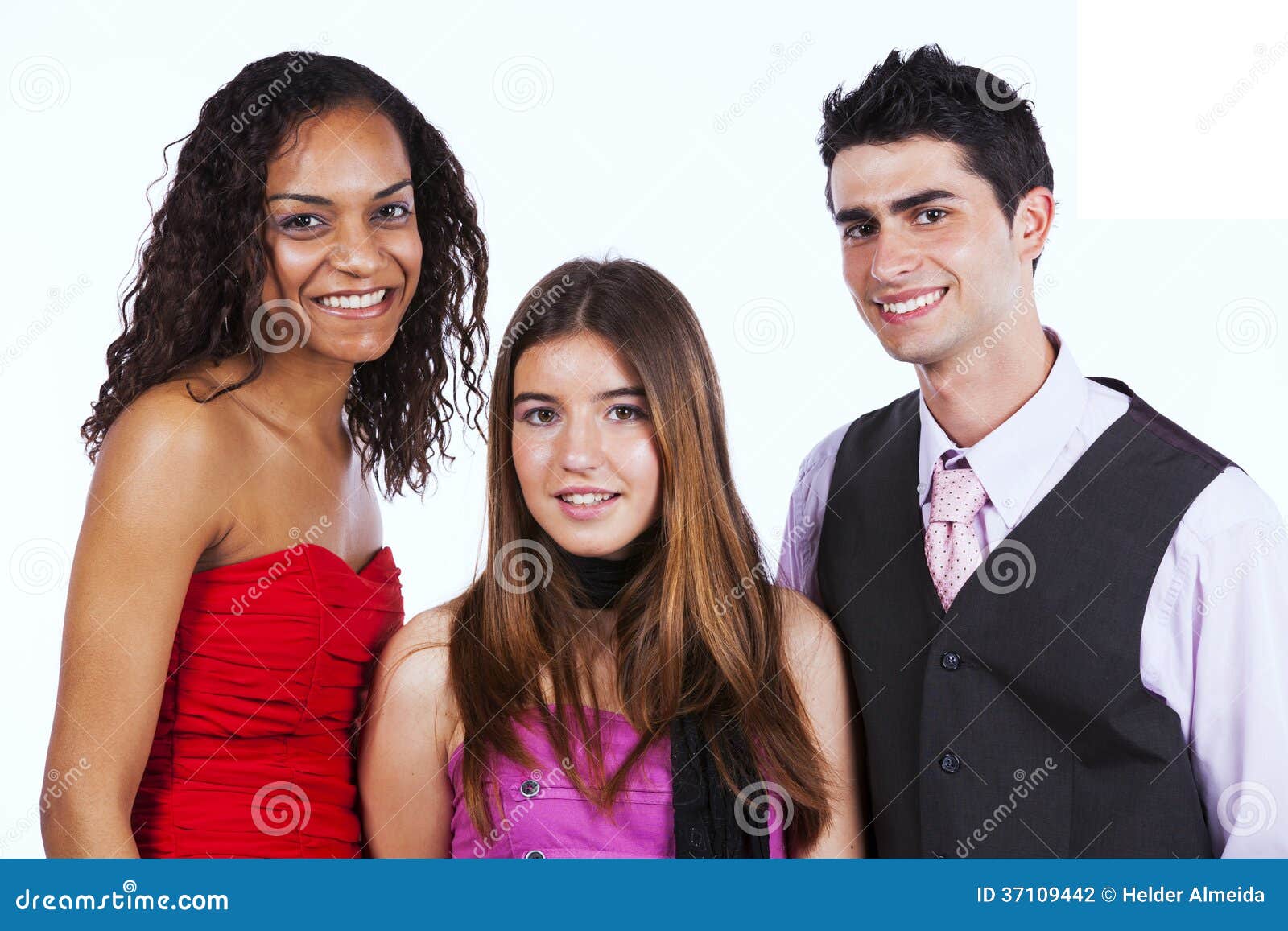 Three happy teenagers stock photo. Image of energy, adolescence - 37109442
