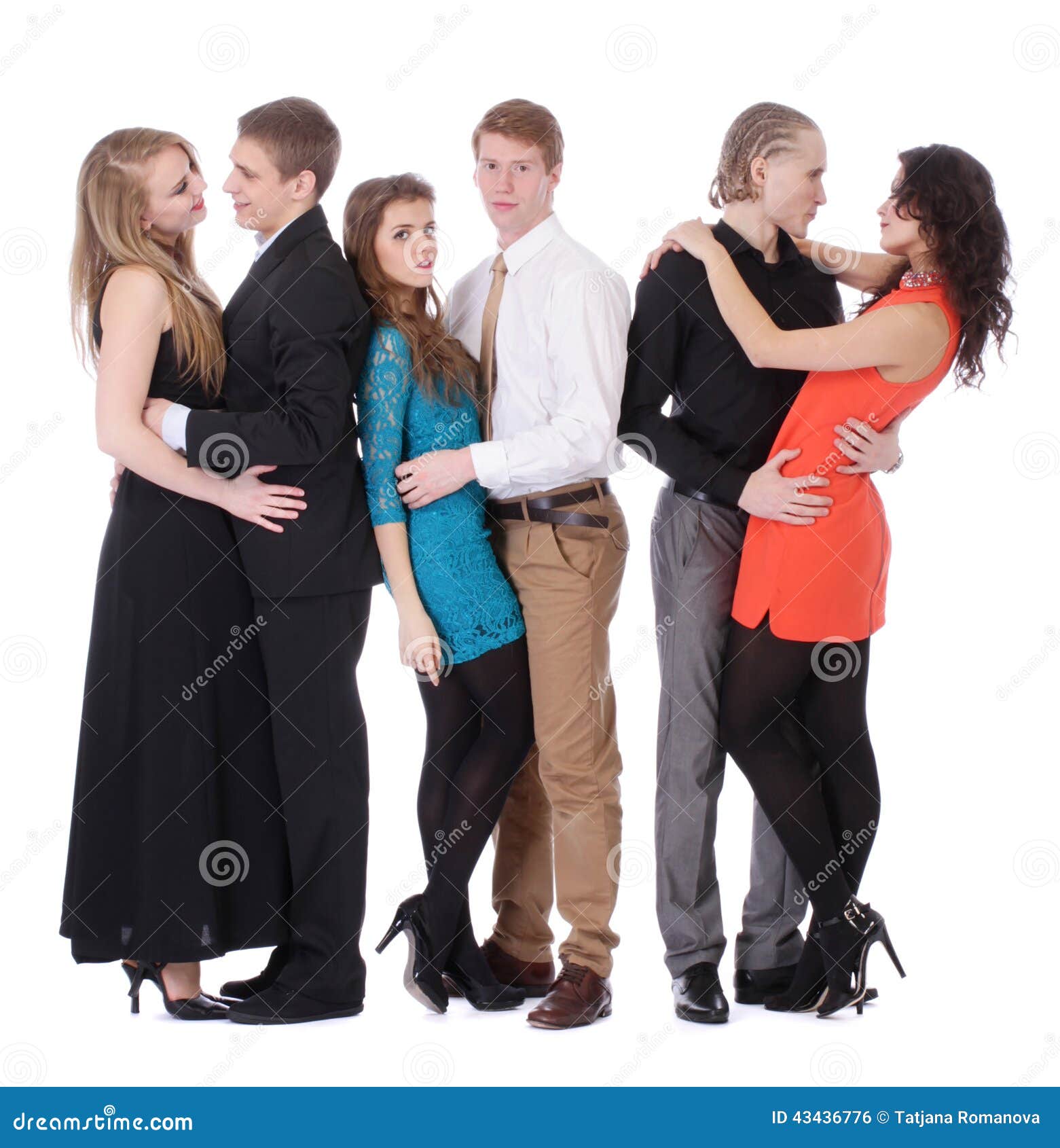 Three Happy Young Couples in Love Stock Photo - Image of relationships ...