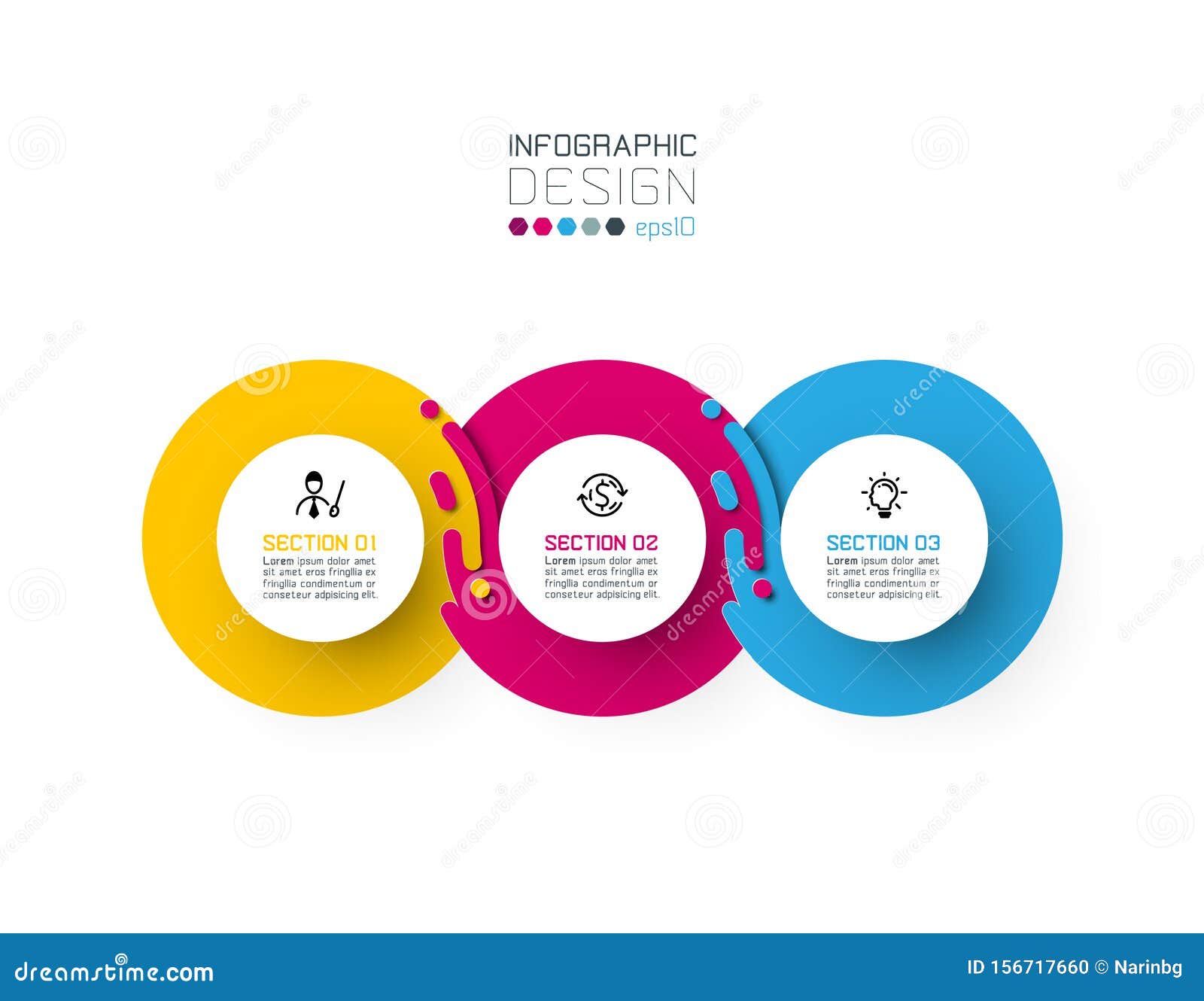 Six Harmonious Circle Infographics Vector Illustration | CartoonDealer ...