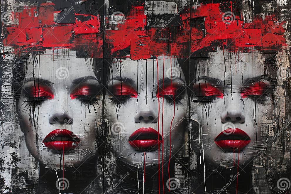 Chaos Captured in Striking Artwork with Emotional Faces Expressing ...