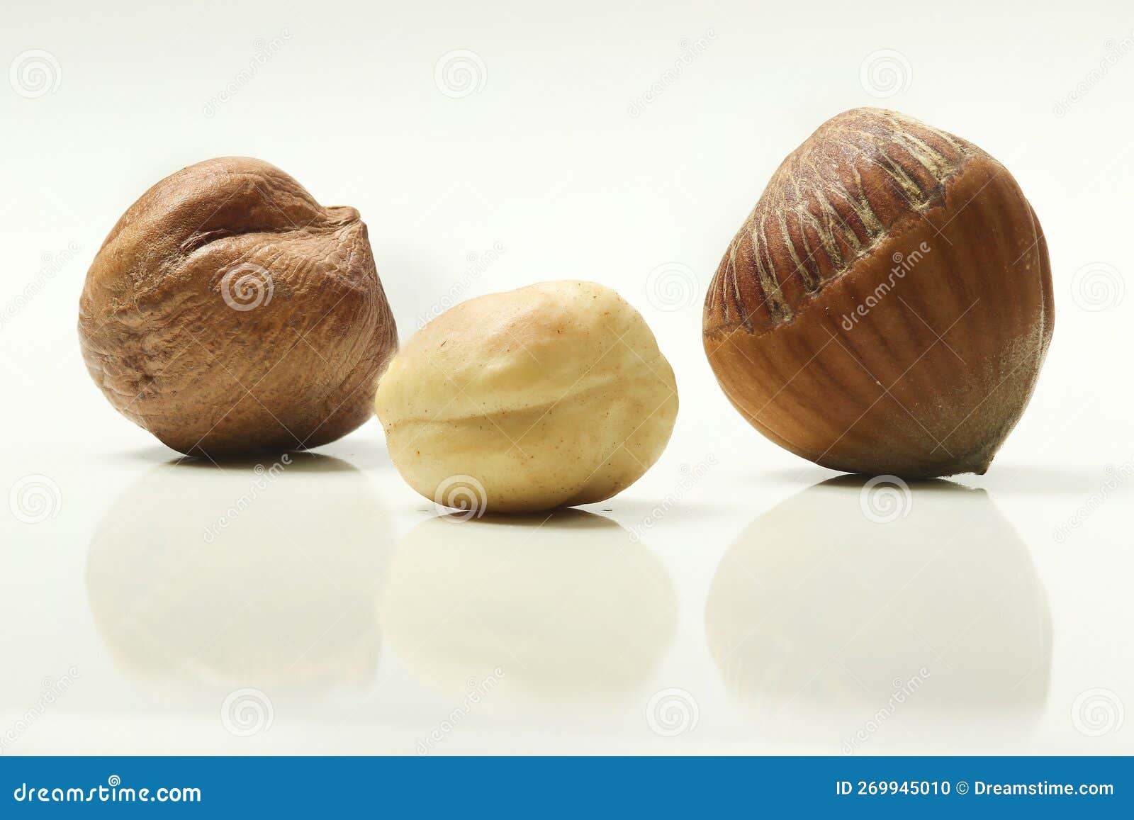 Three Hazelnuts Isolated On White, Food Background Royalty-Free Stock ...