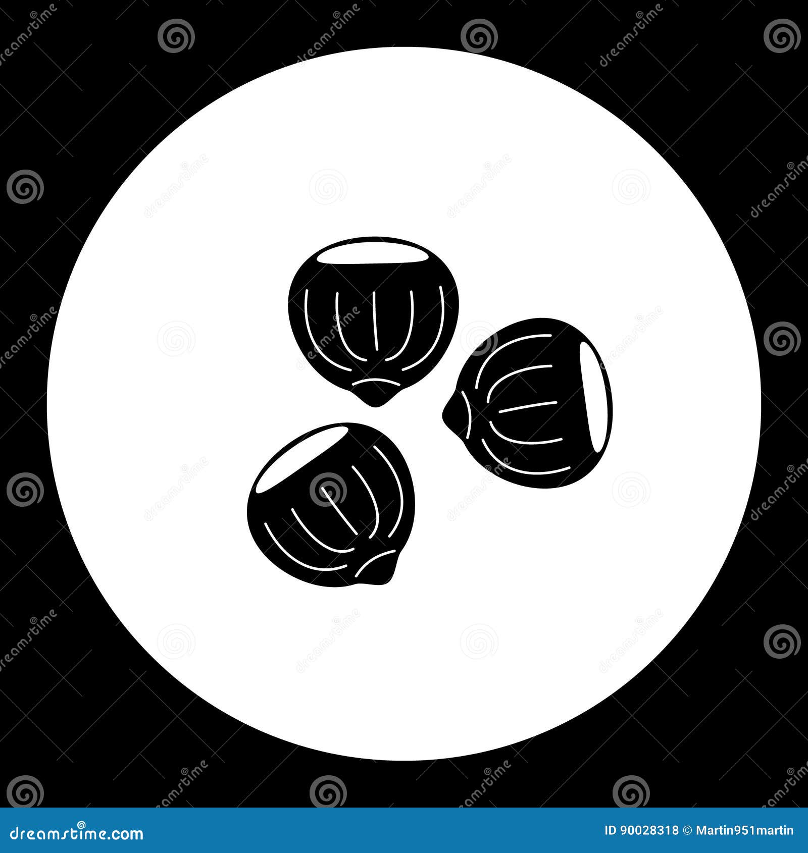 Three Hazelnuts Simple Black Isolated Icon Eps10 Stock Vector - Illustration of hazelnuts ...
