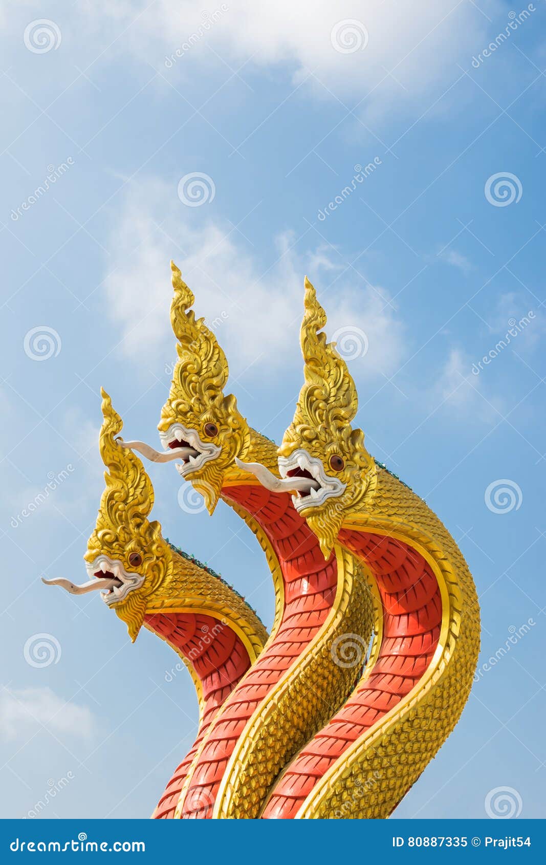 Three head of Naga stock image. Image of buddhism, great - 80887335