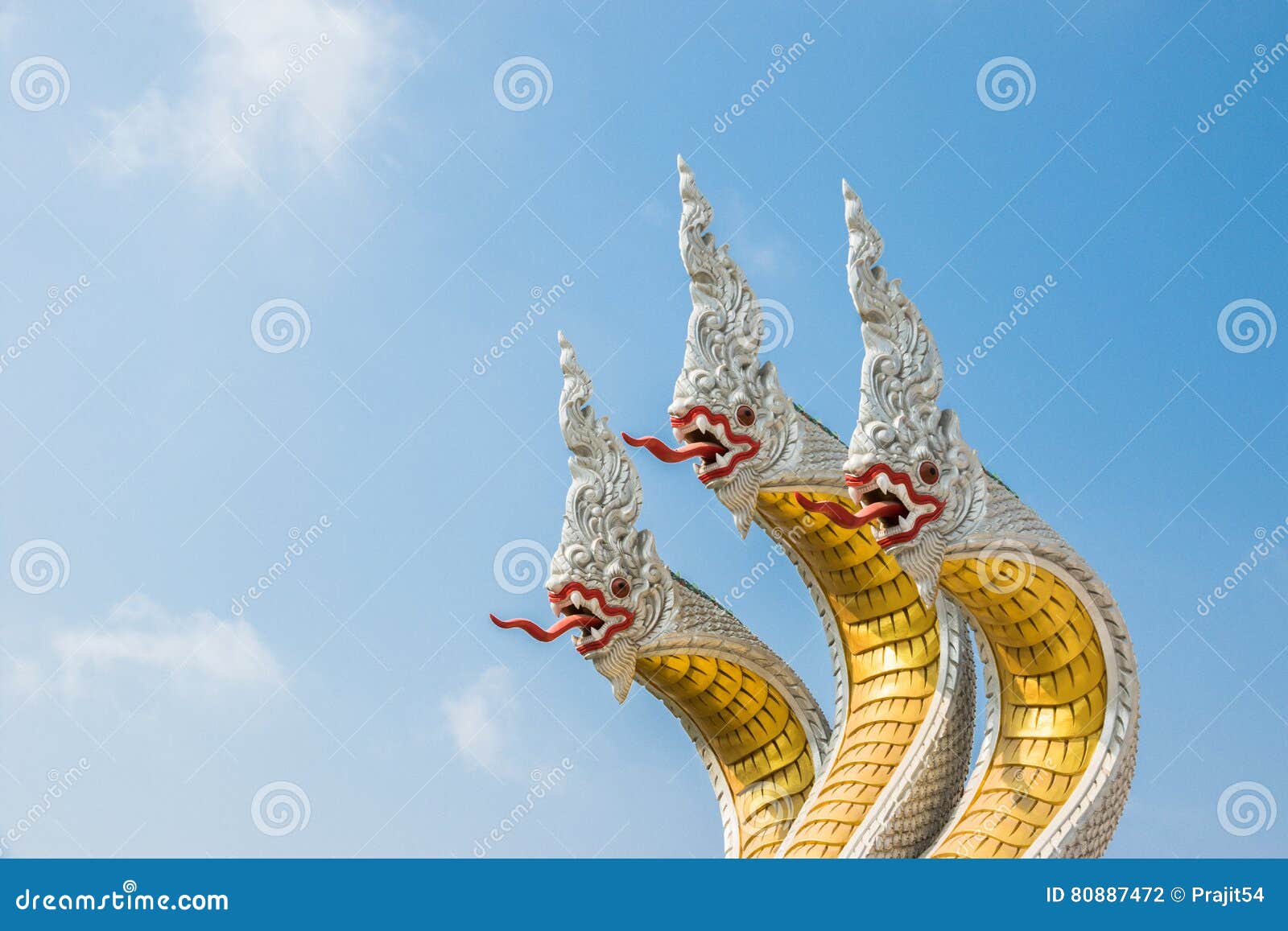 Three head of Naga stock photo. Image of great, temple - 80887472