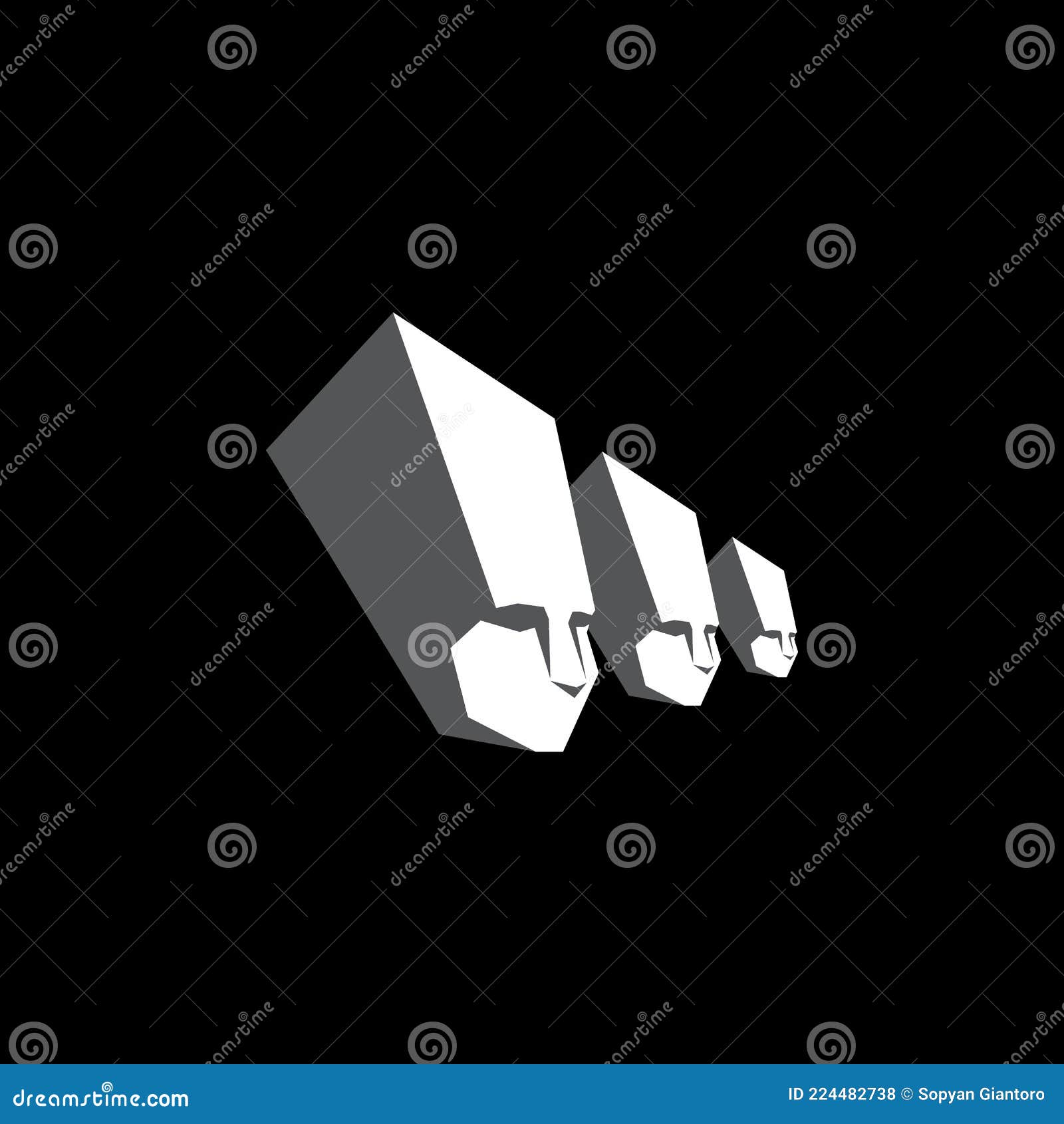 Three head statue logo stock vector. Illustration of companies - 224482738