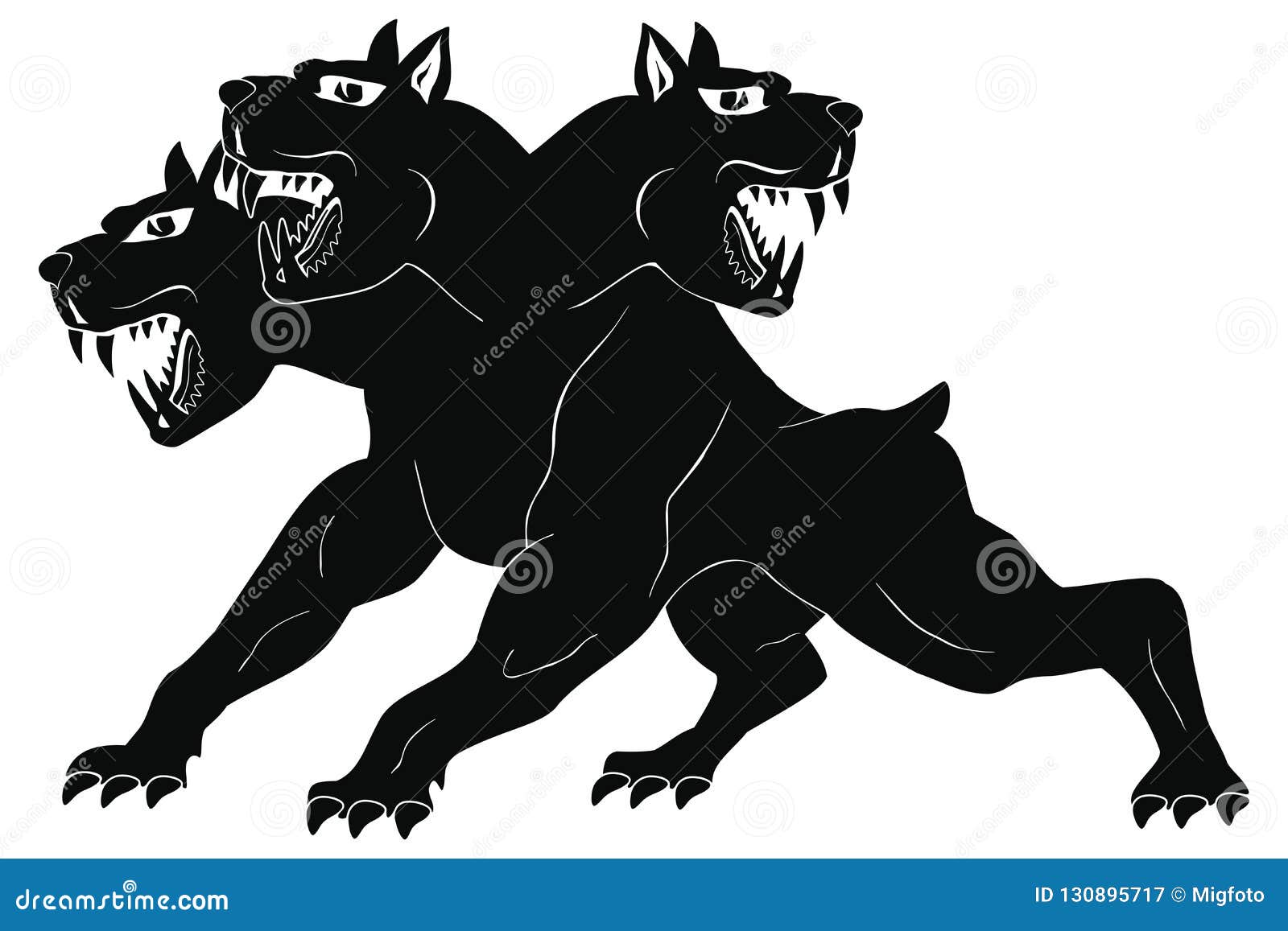 Cerberus Three Headed Dog. Mythical Greek Antique Monster. Mythological ...