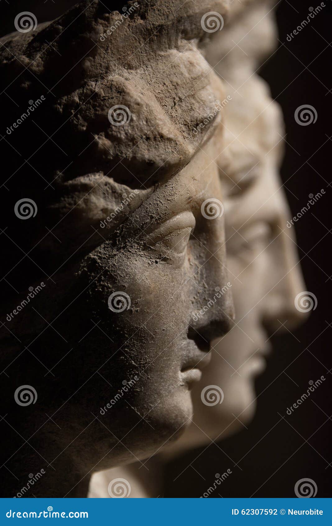 Three Headed Roman-asian Ancient Statue of Beautiful Women Stock Photo ...