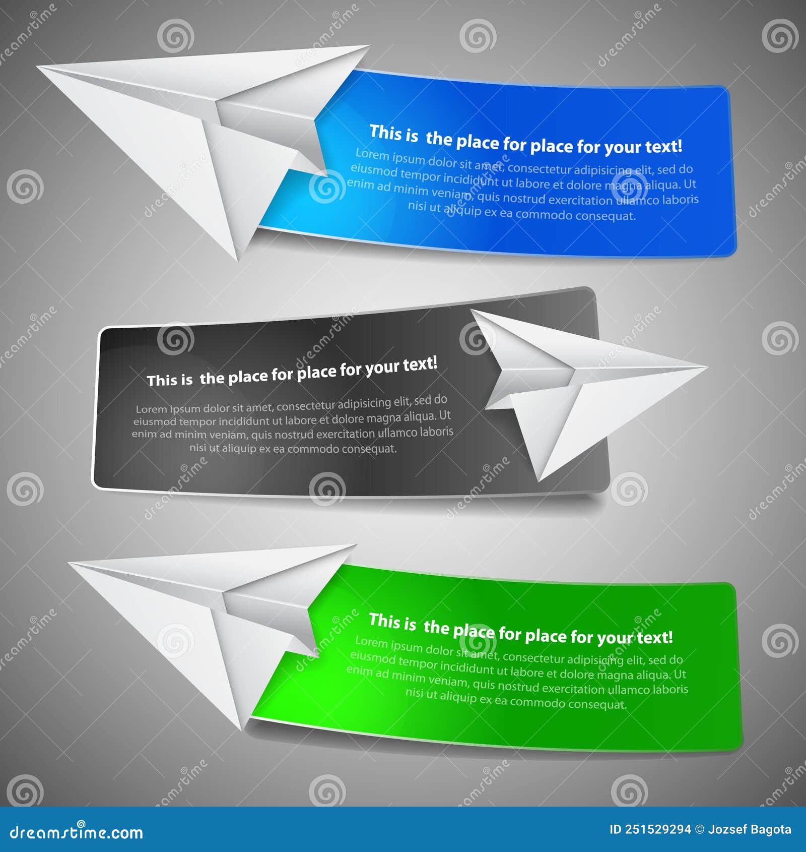 Three Header or Banner Designs Stock Vector - Illustration of editable ...